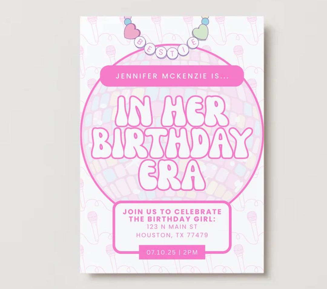 Personalized Swiftie Birthday Invitation: in Her Birthday Era - Etsy