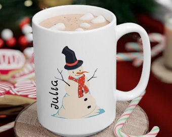 Secret Santa Gift, Snowman Face Mug, Personalized Hot Chocolate Mugs ...