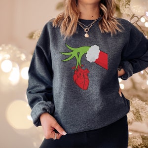 Christmas Cardiac Nurse Sweatshirt Heart Anatomy Sweatshirt Anatomical ...