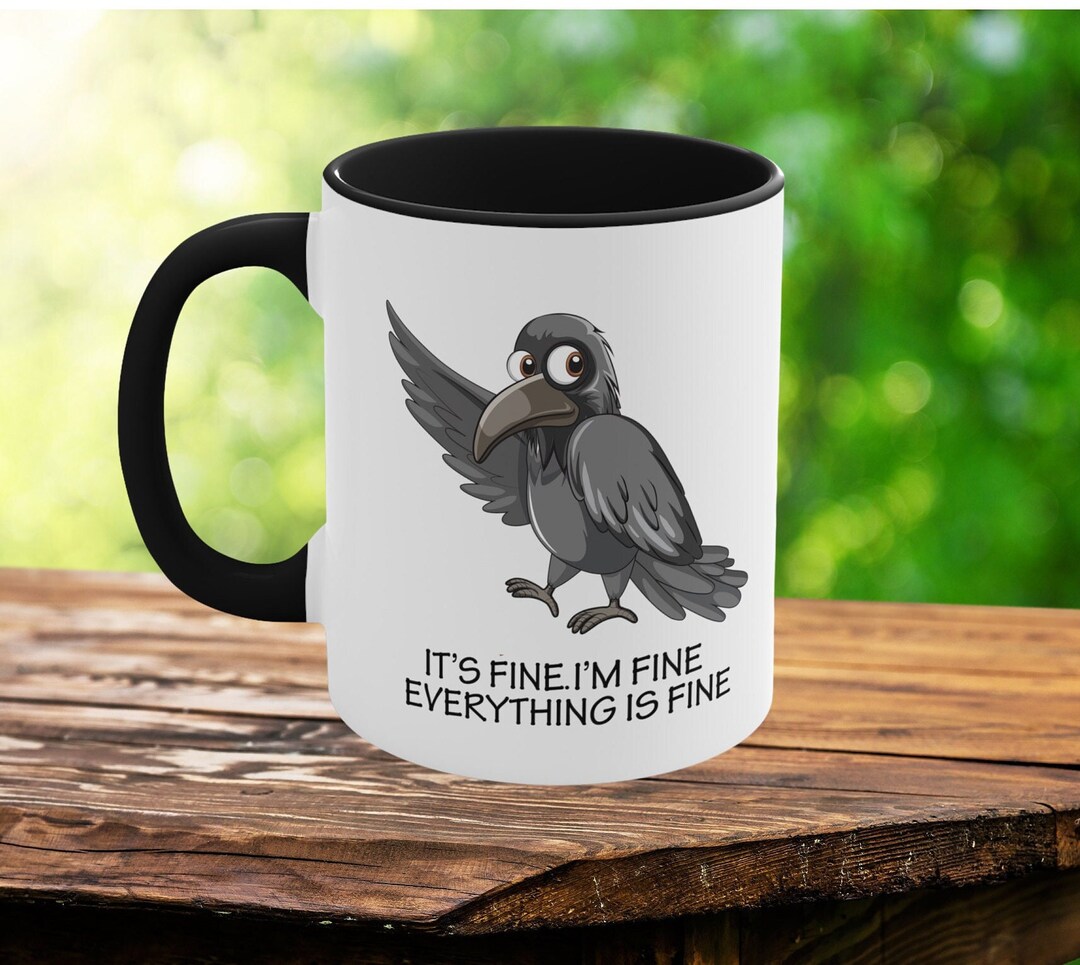 Funny Gothic Raven Mug Crow Coffee Mug for Bird Lovers Whimsigoth Dark ...