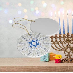 Hanukkah Ornament Jewish Holiday Gift Chanukah Menorah Dreidel ...