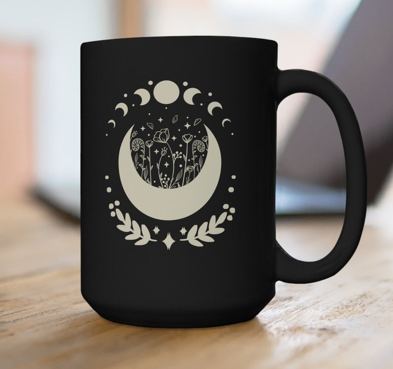 Science Teacher Gift Moon Phases Mug Mystic Moon and Sun Mug Vintage ...