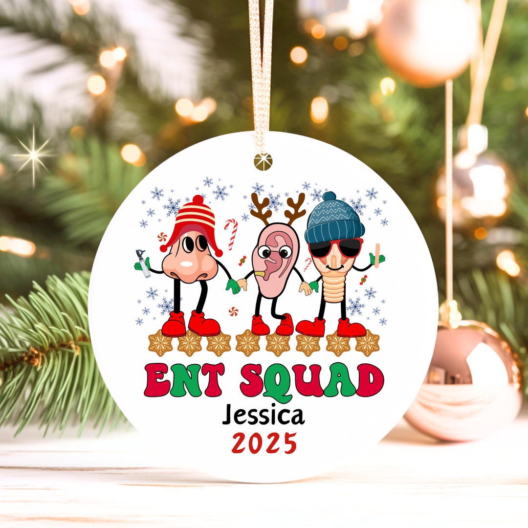 ENT Christmas Ornament, Custom Ear Nose Throat Nurse Gift, Personalized ...