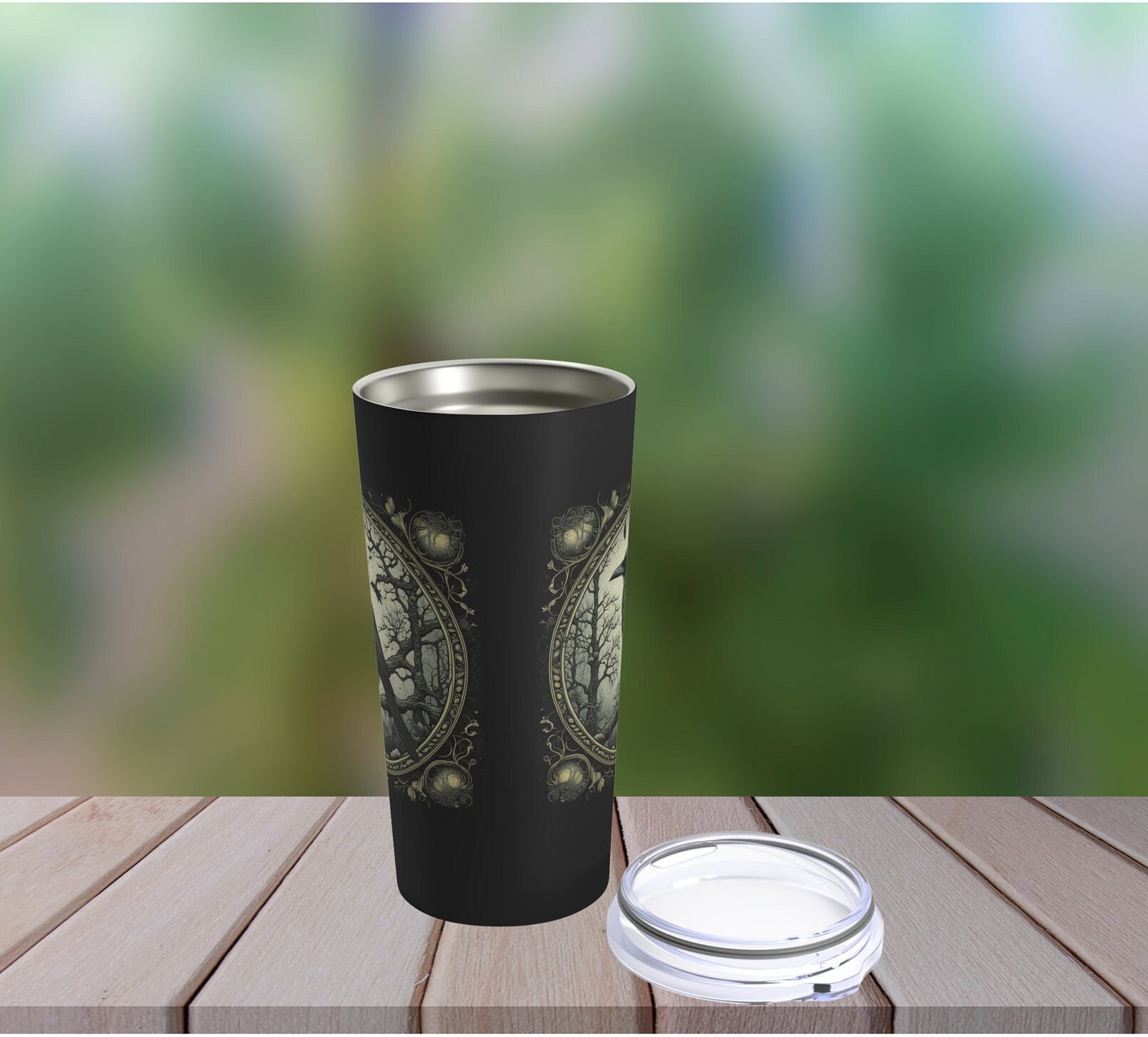 Gothic Raven Mug Tarot Card Crow Coffee Travel Cup Dark Academia ...