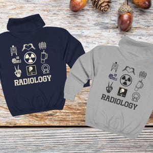 Radiology Full Zip up Hoodie X-ray Tech Zipup Hooded Sweatshirt ...