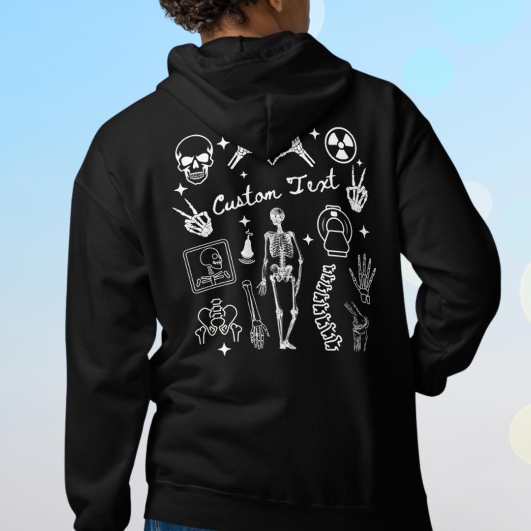 Custom Radiology Full Zip up Hoodie X-ray Tech Zipup Hooded Sweatshirt ...