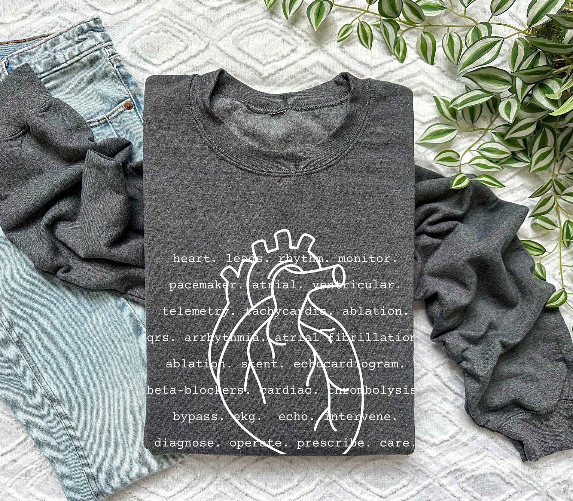 Cardiac Nurse Shirt Heart Anatomy CVICU RN Sweatshirt Anatomical Heart ...