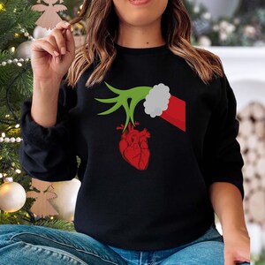 Christmas Cardiac Nurse Sweatshirt Heart Anatomy Sweatshirt Anatomical ...