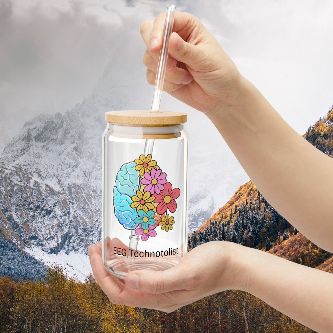 Neuro Nurse Glass Tumbler Neurology Brain Anatomy Mug Custom EEG Tech ...