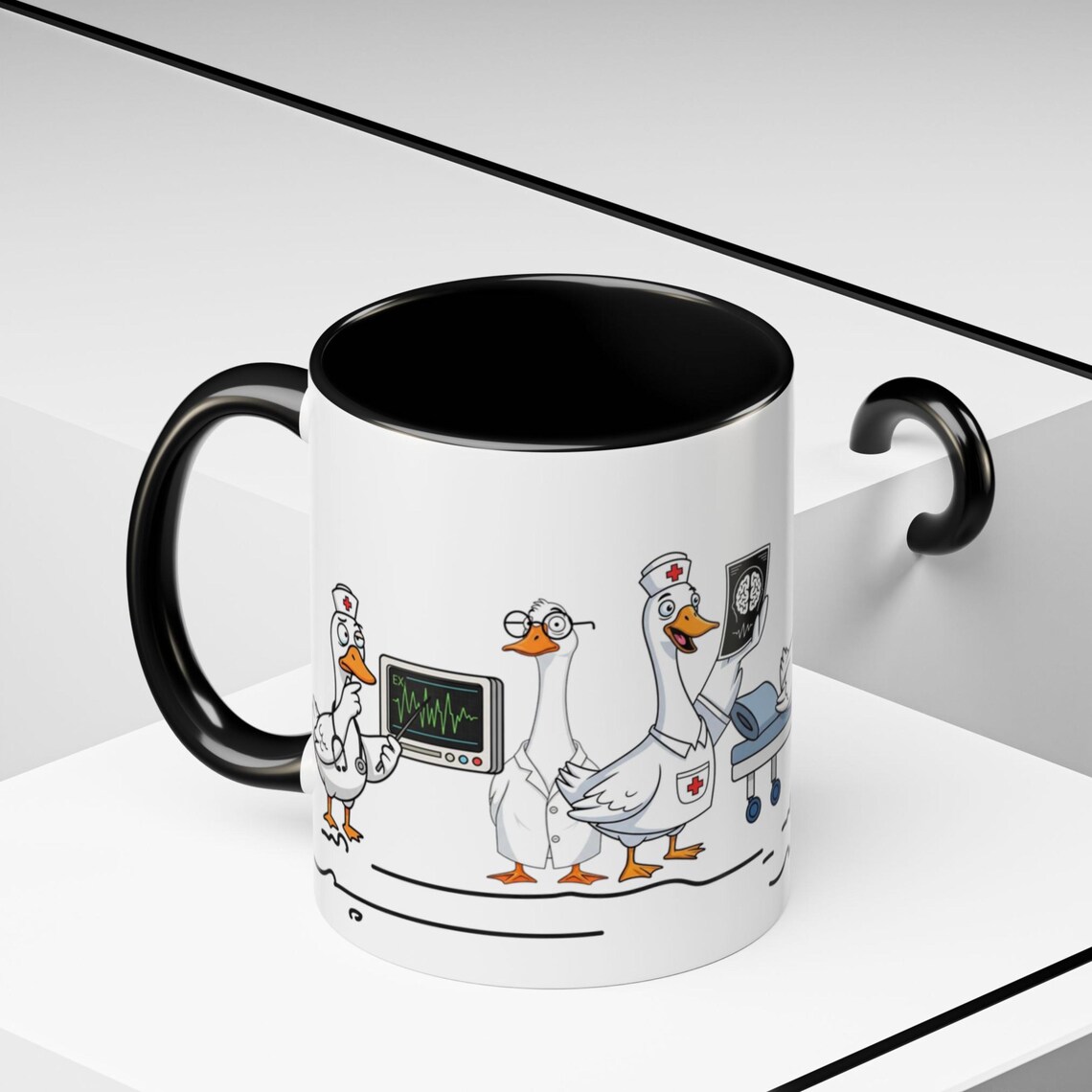 EEG Neuro Coffee Mug, Goose Neurology Technologist Nurse Brain Cup, RN ...