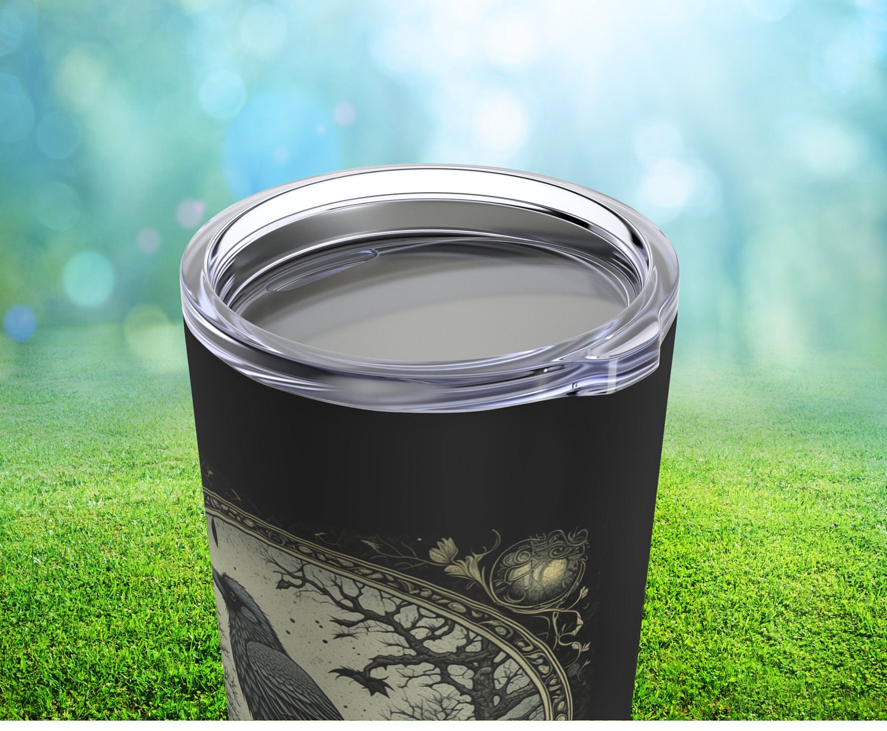 Gothic Raven Mug Tarot Card Crow Coffee Travel Cup Dark Academia ...