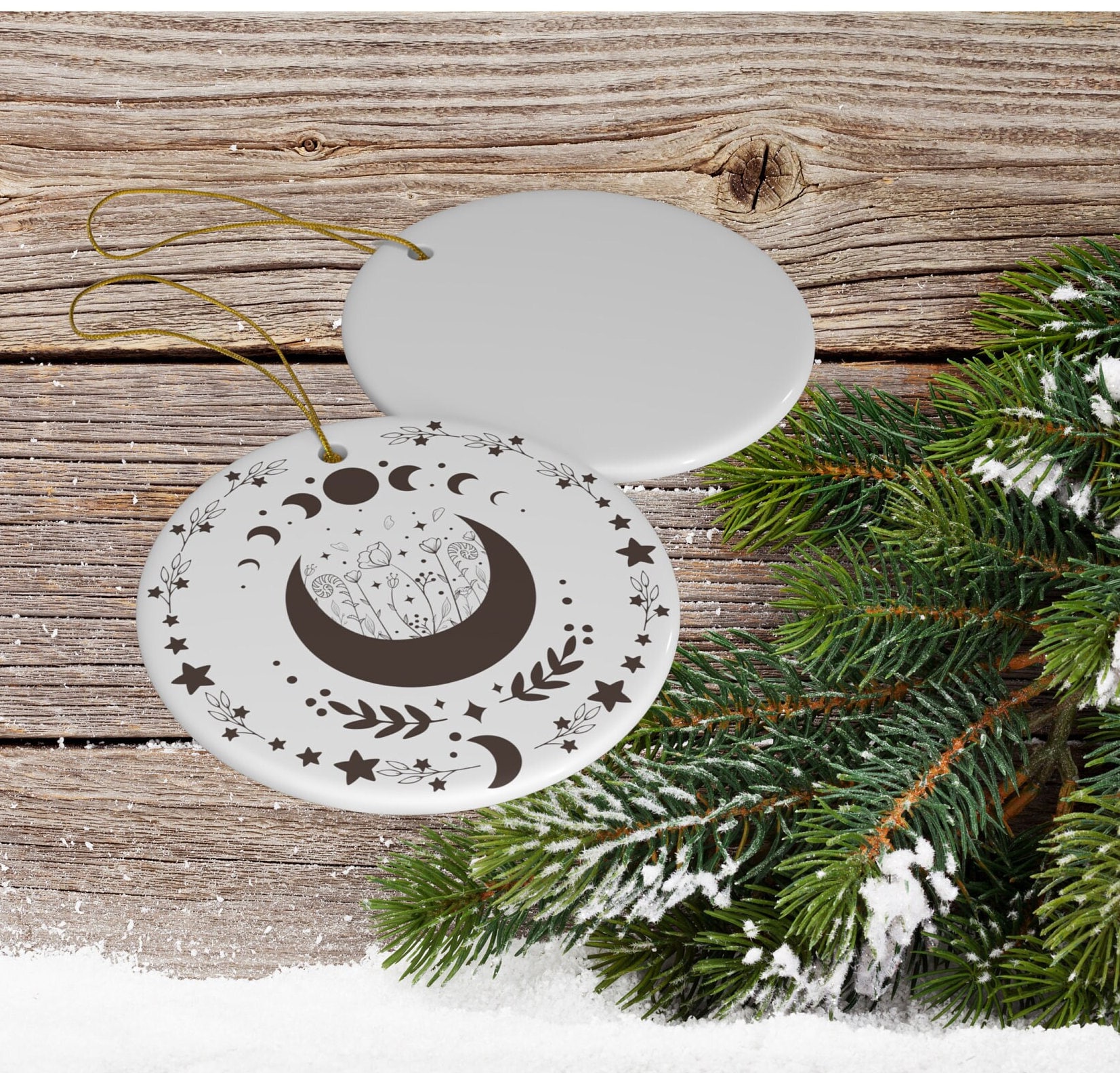 Mystic Moon Ornament Moon and Sun Christmas Gift Mystical Moon Phase ...
