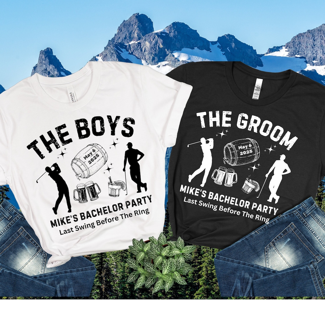 Personalized Golf Bachelor Party Shirt Groomsmen T-shirts Custom Funny ...