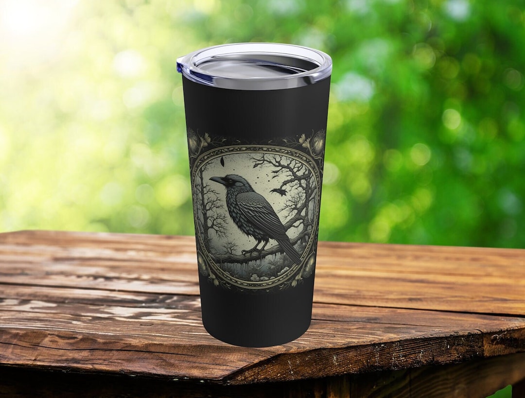 Gothic Raven Mug Tarot Card Crow Coffee Travel Cup Dark Academia ...