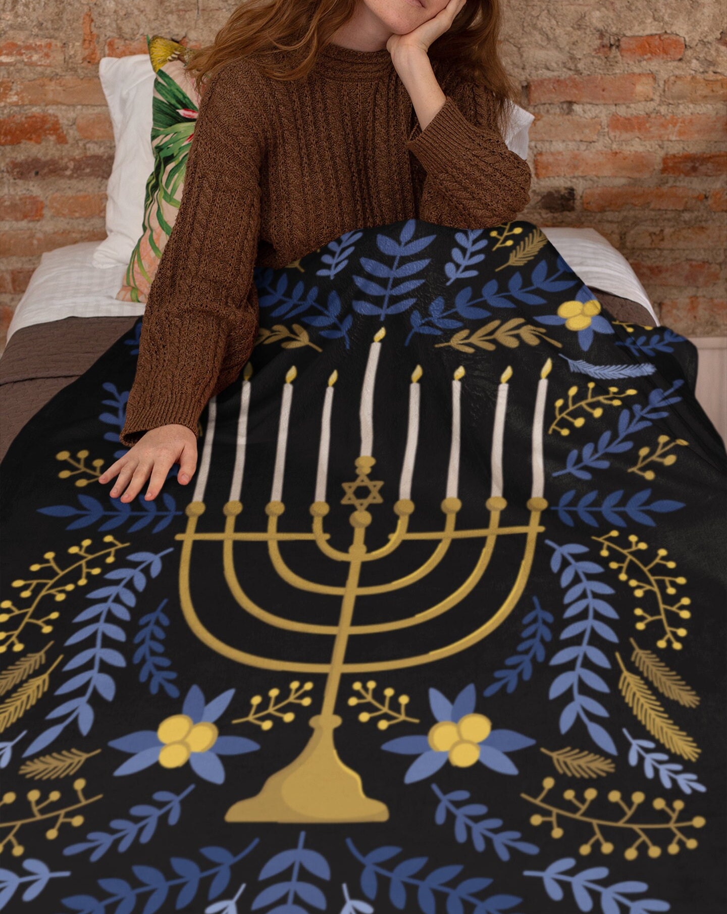 Hanukkah Blanket Jewish Holiday Velveteen Plush Soft Throw Blanket Baby ...