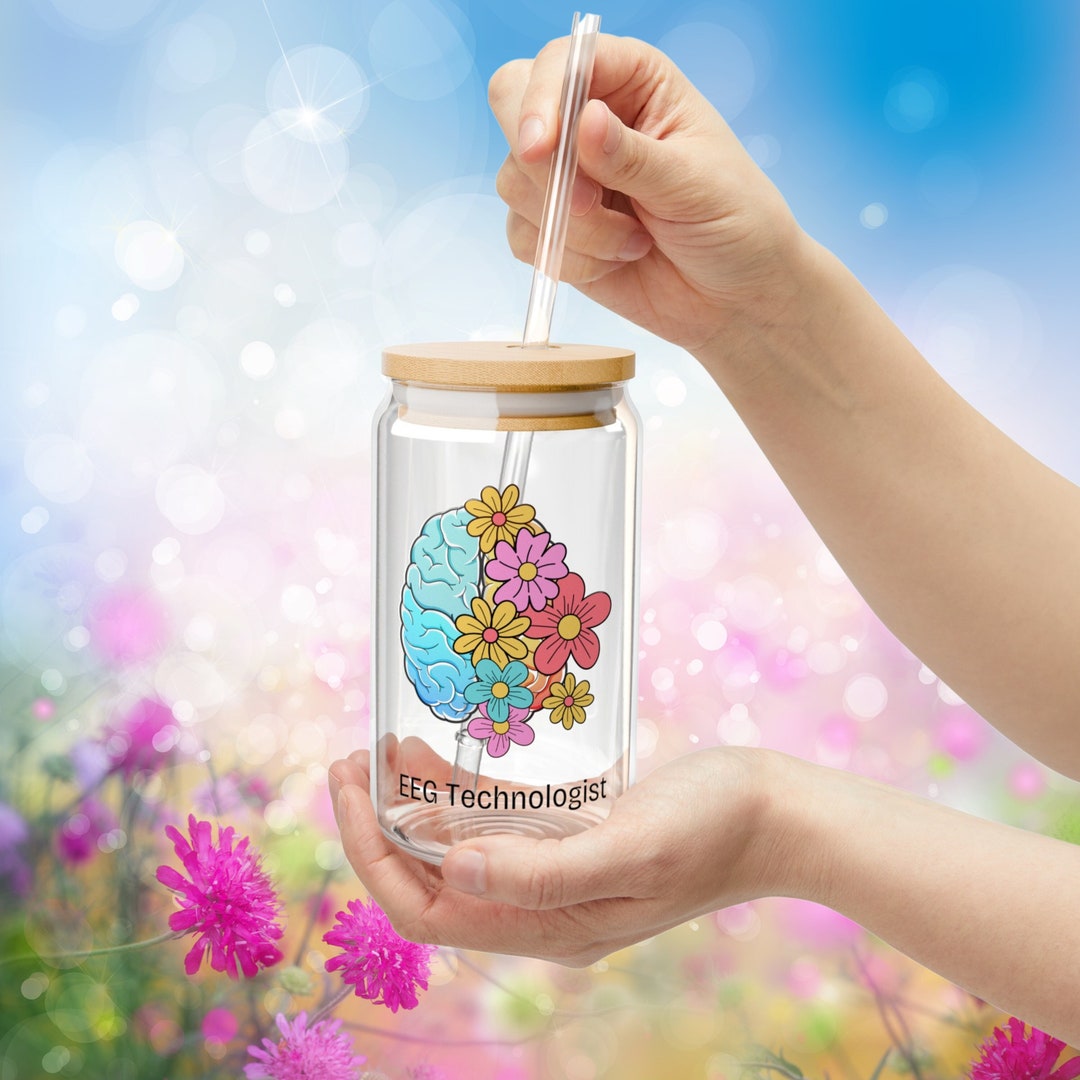 Neuro Nurse Glass Tumbler Neurology Brain Anatomy Mug Custom EEG Tech ...