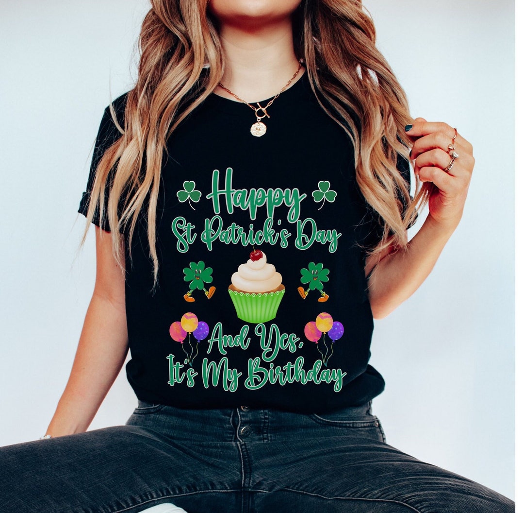 St. Patrick's Day Birthday Shirt Shamrock Celebration Tee Lucky Bday Tshirt - Etsy