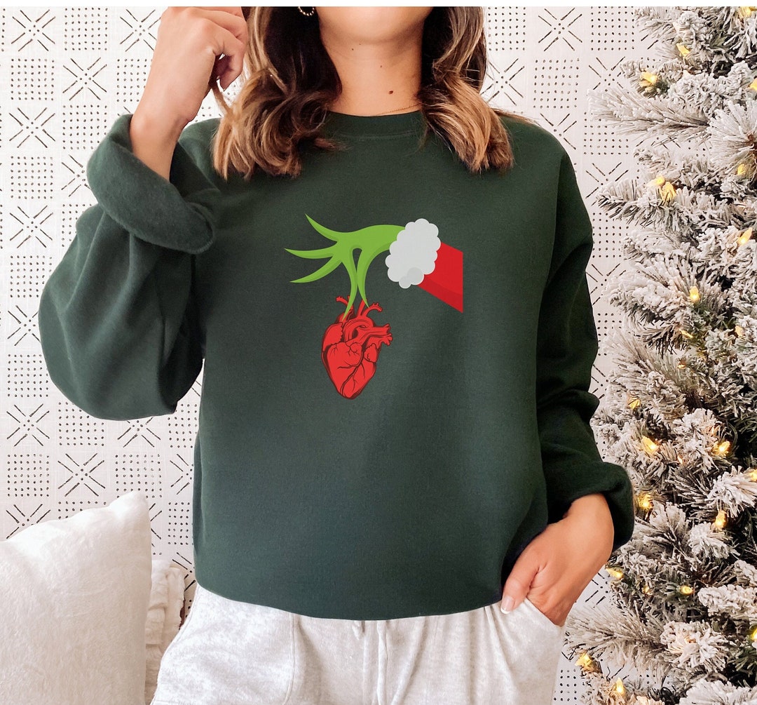 Christmas Cardiac Nurse Sweatshirt Heart Anatomy Sweatshirt Anatomical ...
