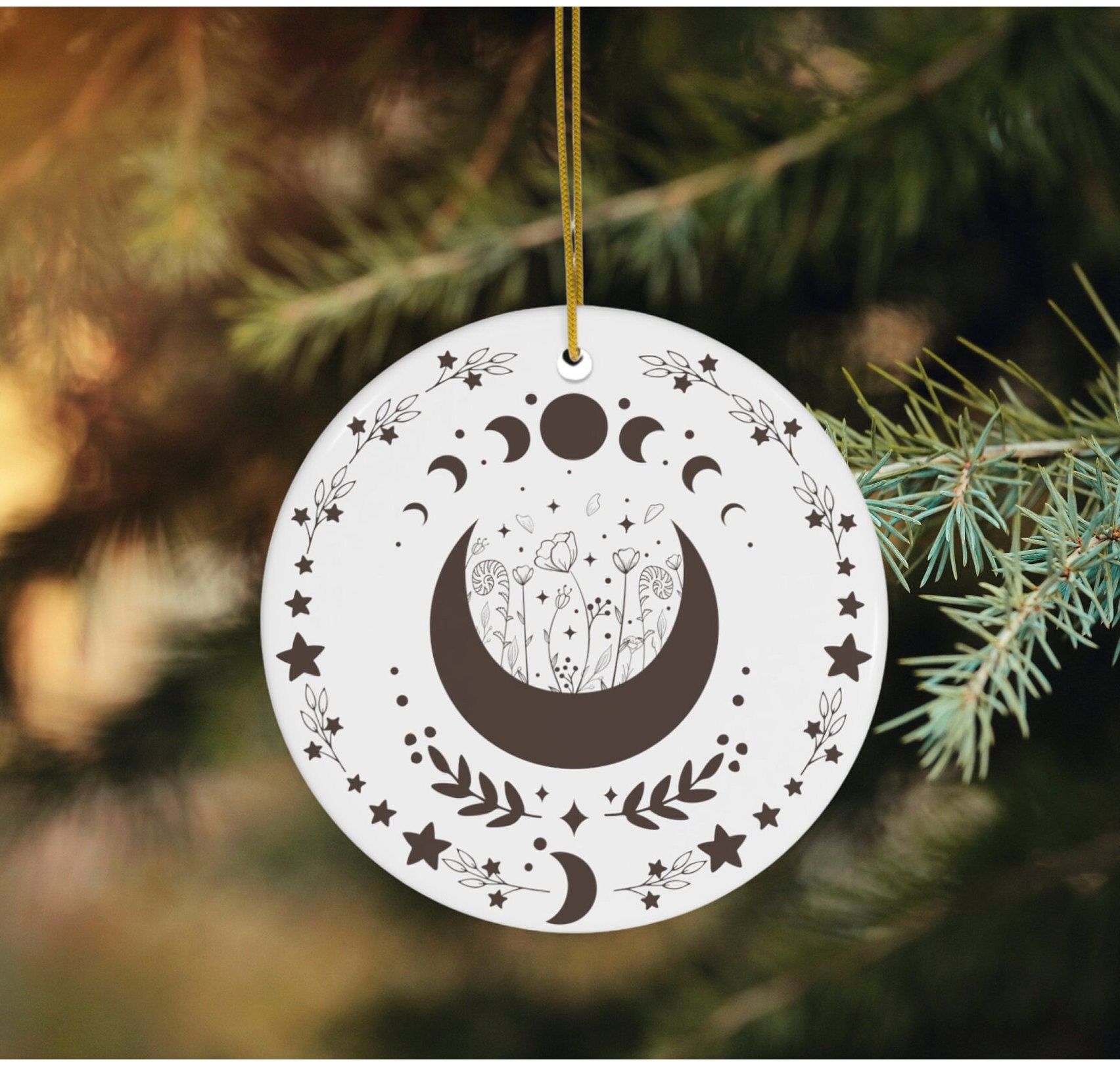 Mystic Moon Ornament Moon and Sun Christmas Gift Mystical Moon Phase ...