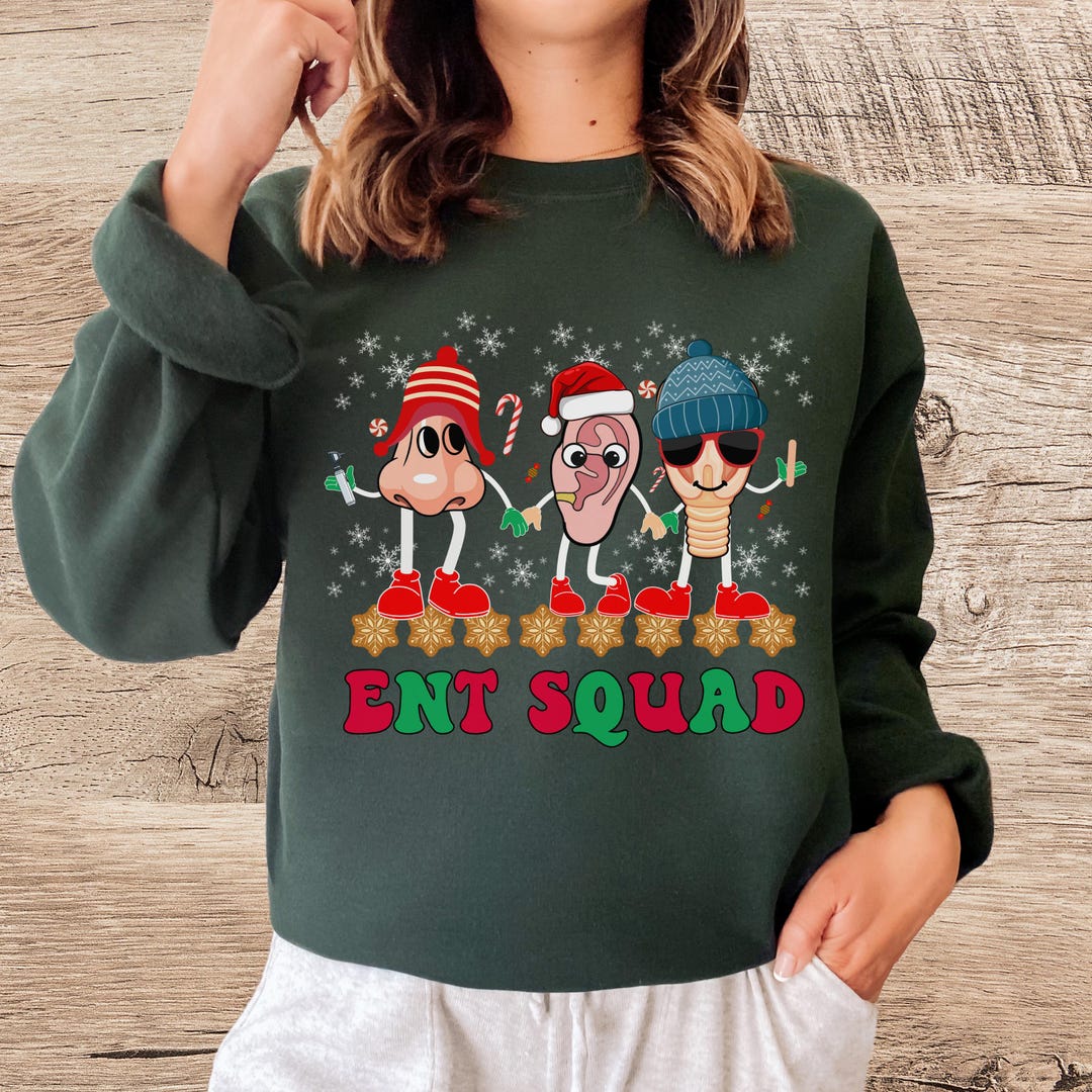 ENT Christmas Sweatshirt, Ear Nose Throat Nurse Shirt ...