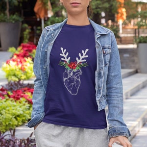 Christmas Nurse Shirt Heart Anatomy Shirt Reindeer Heart Tee Cath Lab ...