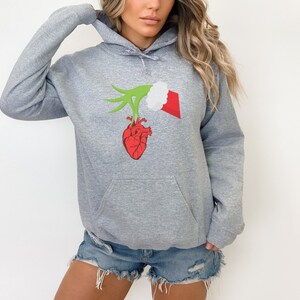 Christmas Cardiac Nurse Hoodie Cath Lab Heart Anatomy Hooded Sweatshirt ...