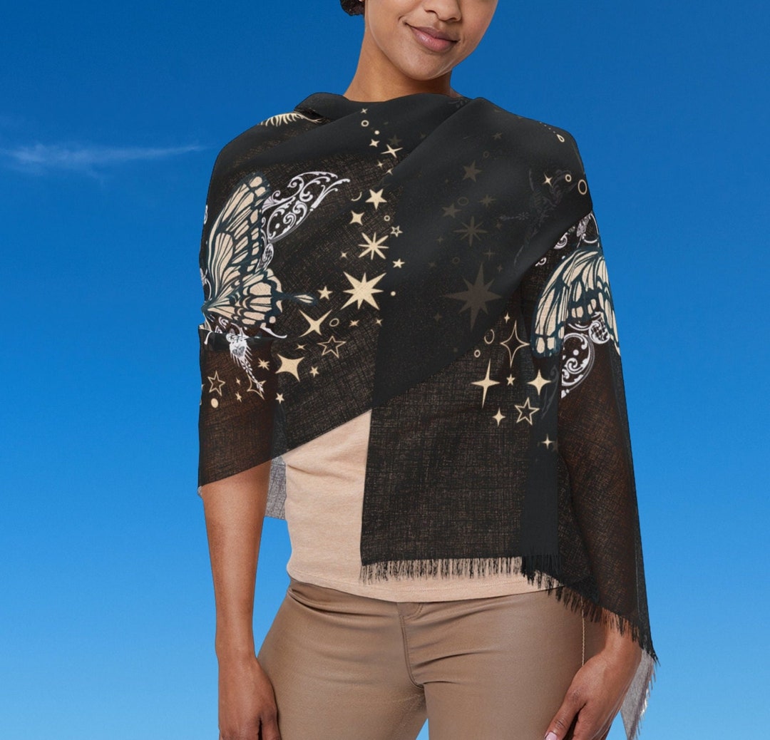 Celestial Moth Scarf Dark Academia Aesthetic Gift Whimsigoth Scarcves ...