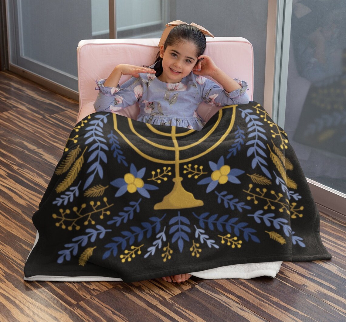 Hanukkah Blanket Jewish Holiday Velveteen Plush Soft Throw Blanket Baby ...