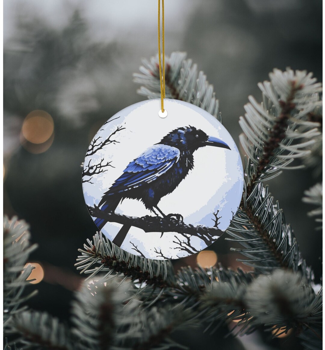Gothic Raven Ornament Crow Christmas Keepsake Dark Academia Witchy ...