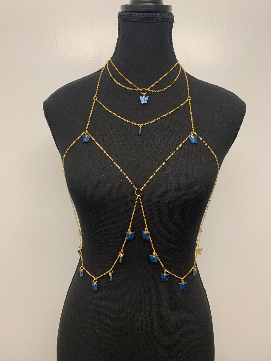 Festival Body Chain Blue Butterflies - Etsy