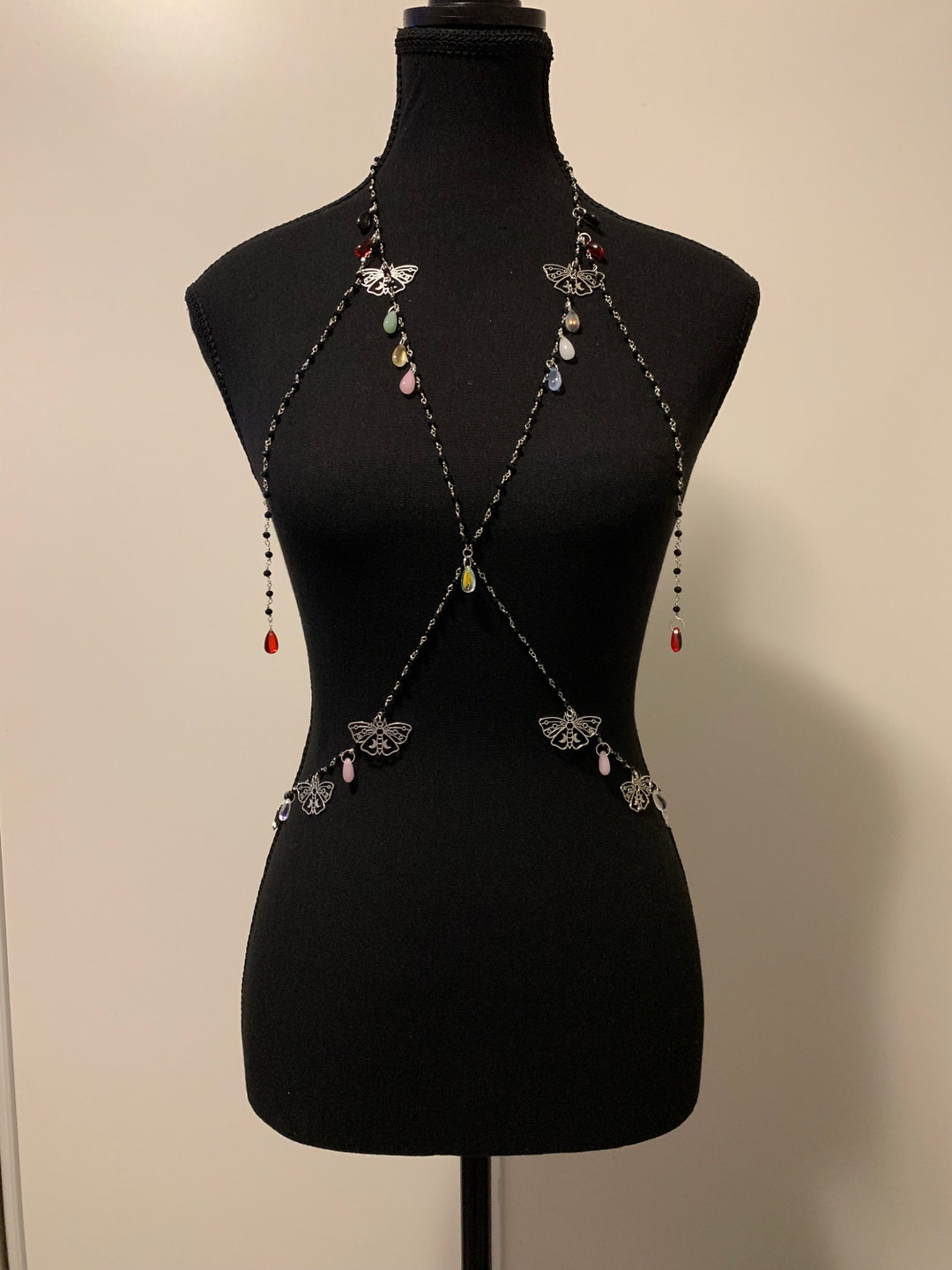 Moth Jeweled Festival Body Chain - Etsy