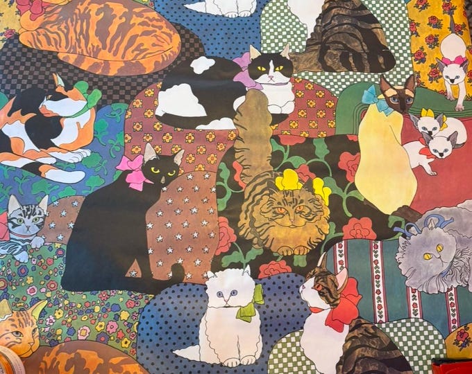 Vintage Faroy Cat Wrapping Paper Roll 36"x48" One Sheet - Etsy