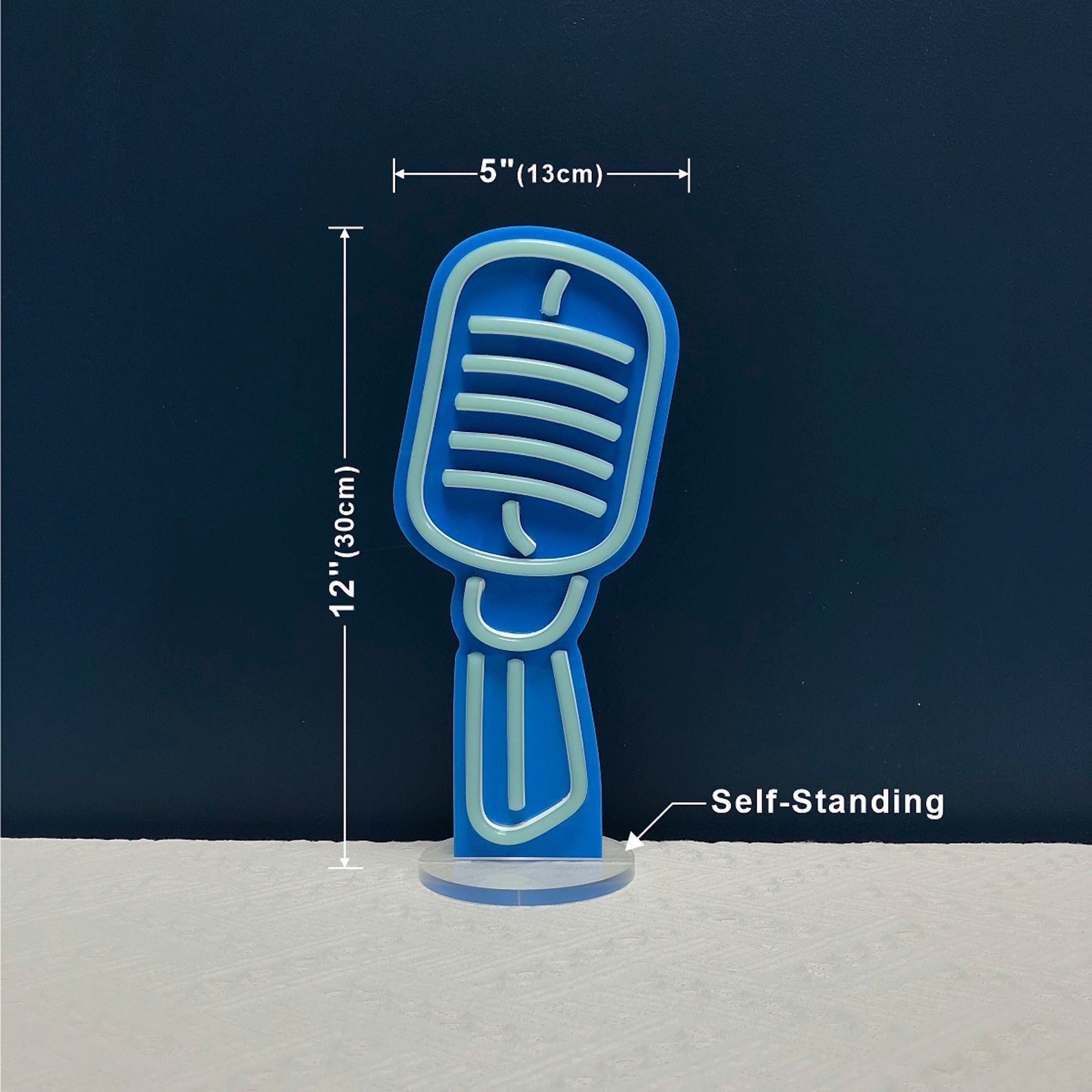 Microphone Neon Sign Desktop Neon Lights Tabletop LED Sign - Etsy