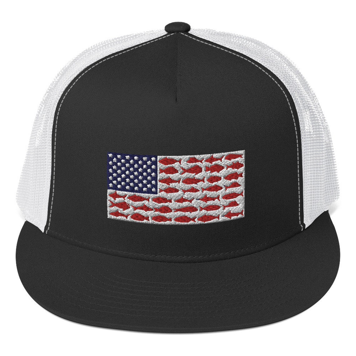 Fish Flag Trucker Cap, Trucker Hat, Fishing, Baseball Hat, Fishing Hat ...