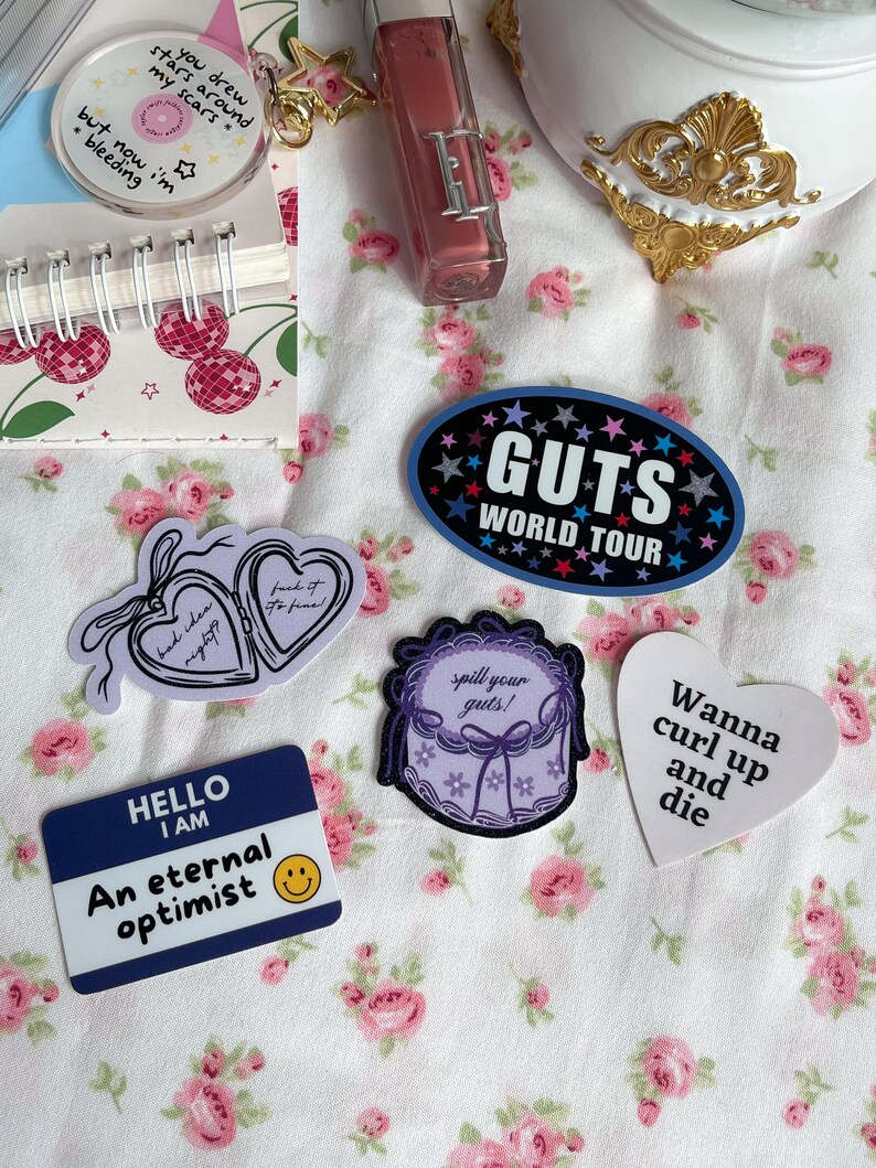 Olivia Rodrigo Guts Inspired Sticker Pack | 6 Stylish Vinyl Stickers ...