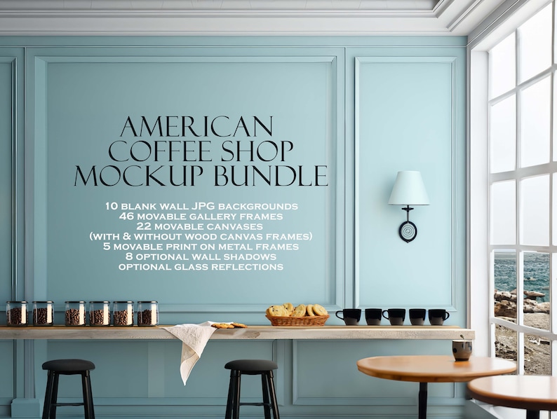 Cafe Frame Mockup Bundle (10), American Coffee Shop, Picture Frame ...