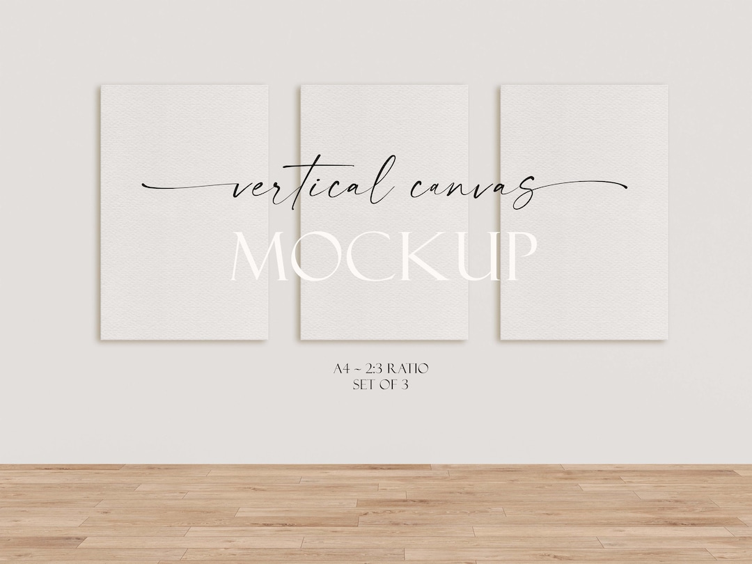 Canvas Mockup Set of 3 | Wall Art Mockup | Digital Mockup | Vertical ...
