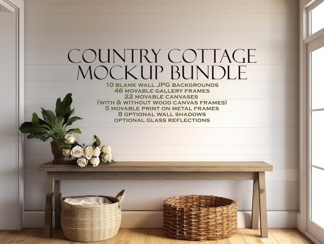 Farmhouse Mockup Bundle (12) , Country Cottage, Cottage Frame Mockup ...