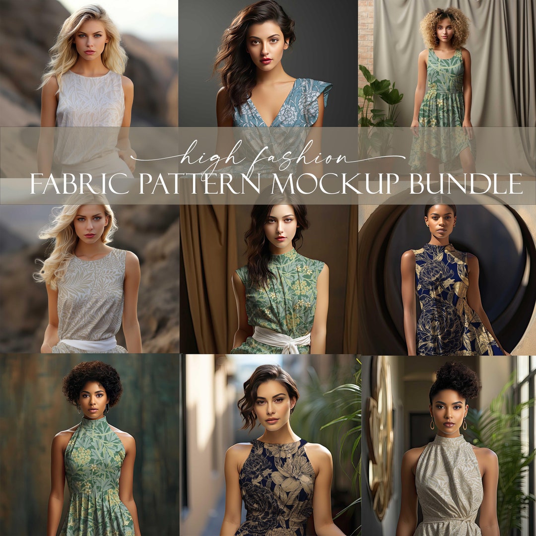 Fabric Pattern Mockup Bundle High Fashion Dress Mockup Shirt Mockup