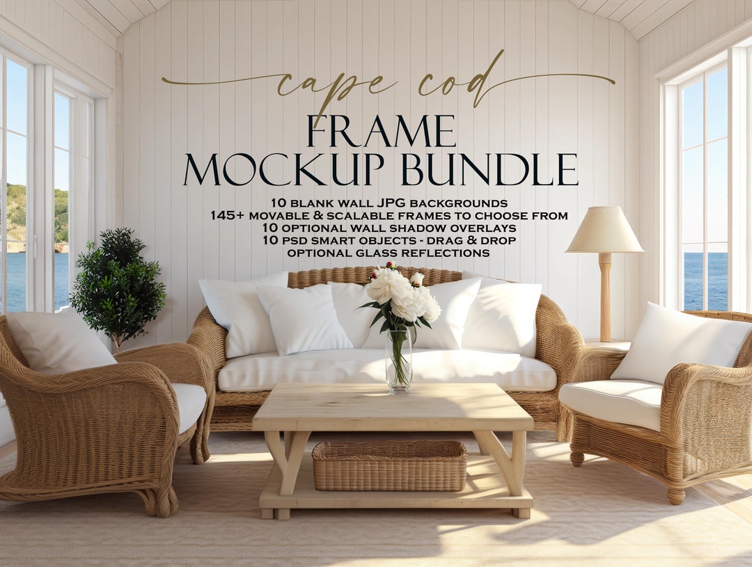Cottage Frame Mock up Bundle 10, Cape Cod, Blank Wall Mock Up, Frame ...