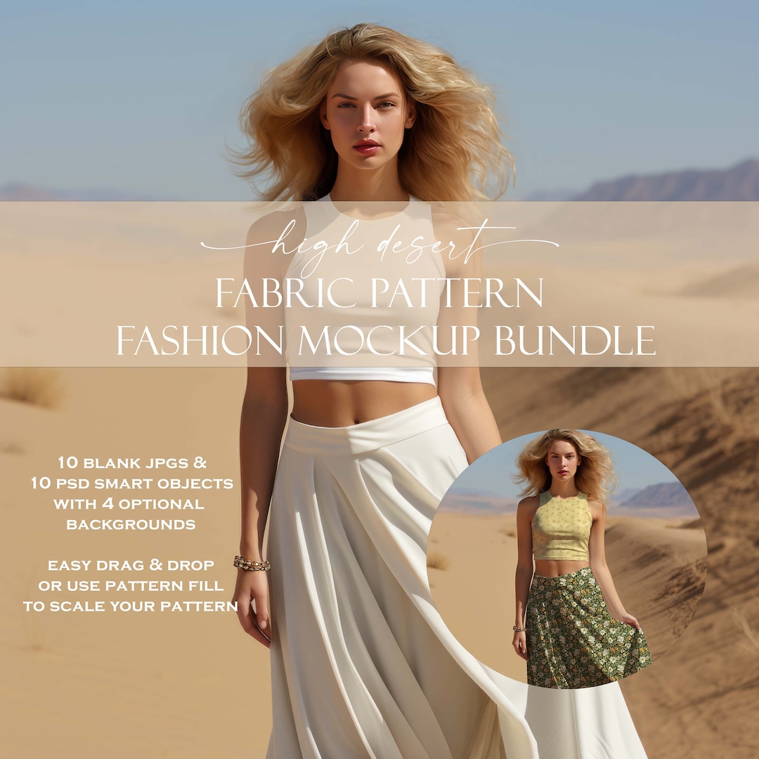 Fabric Pattern Mockup Bundle, PSD JPG, High Desert Fashion - Etsy
