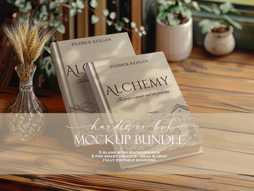 5 Hardcover Book Cover Mockup Bundle, Book Mockup, Product Mockup ...
