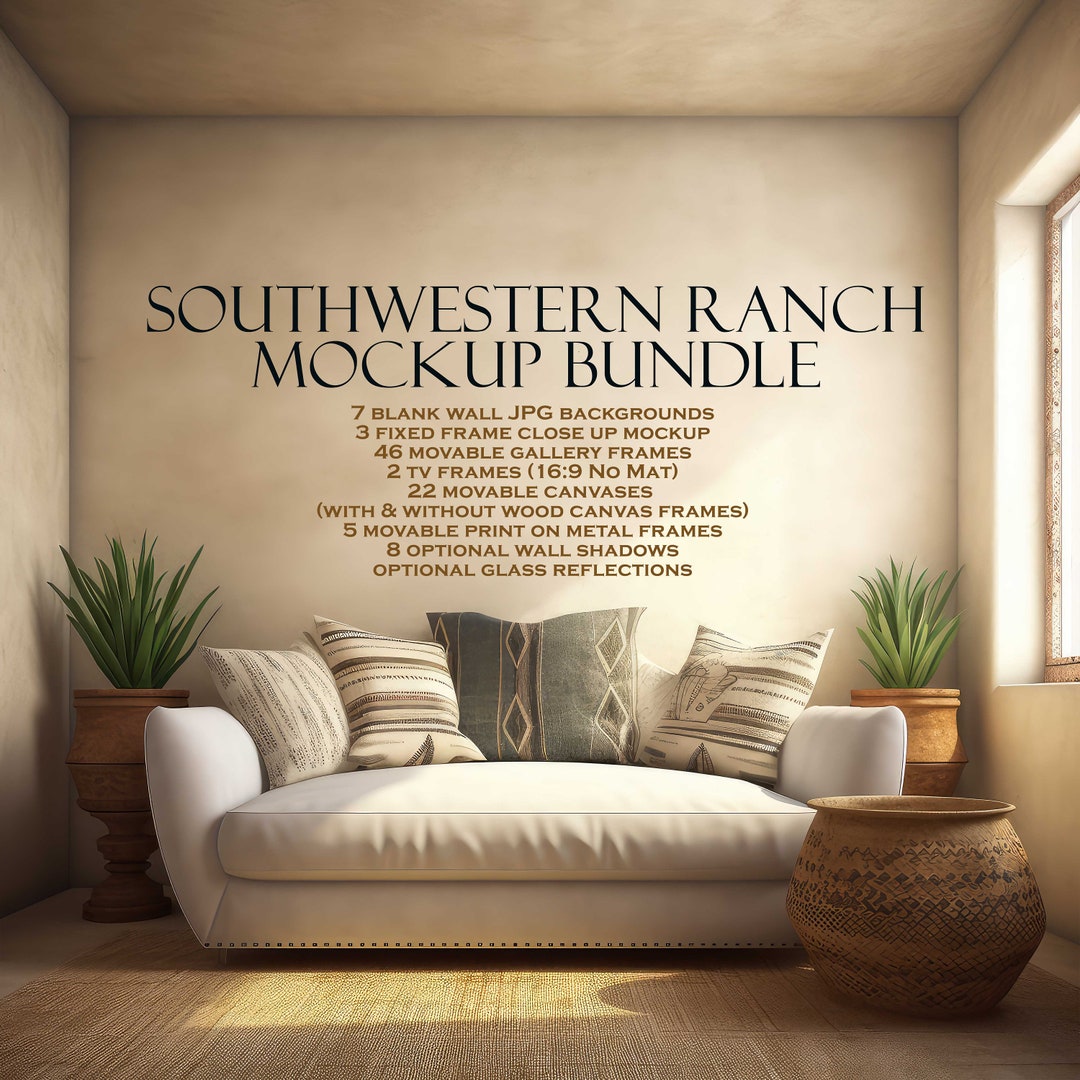 Rustic Frame Mockup Bundle (10), Southwestern Ranch, Interior Frame ...