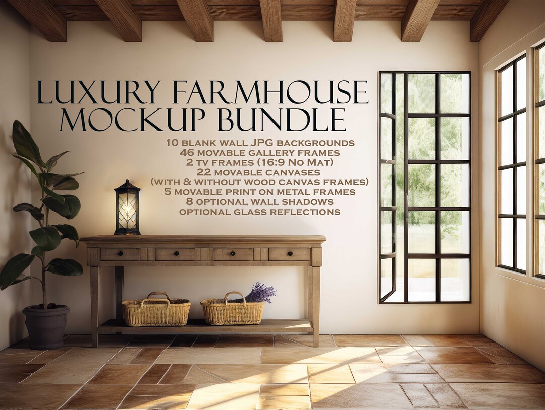 Luxury Farmhouse Frame Mock up Bundle (10), Modern Style Mock up ...