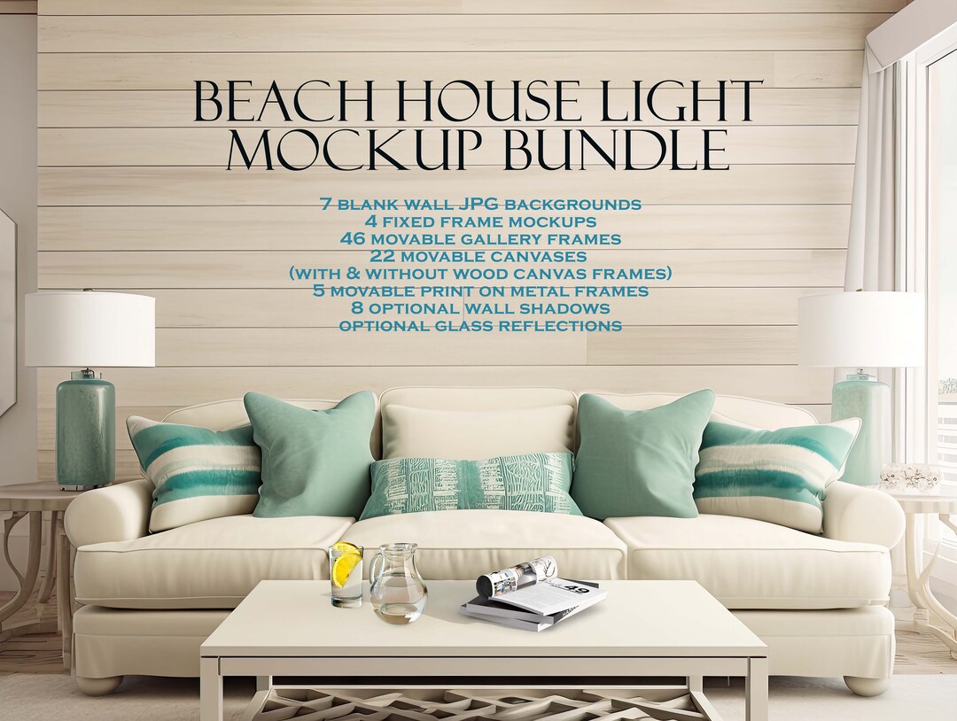 Beach House Mockup Bundle (10), Beach House Light, Coastal Mockup ...