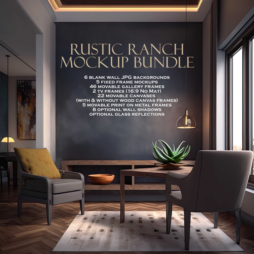 Rustic Ranch Mockup Bundle (11), Frame Mockup Cabin, Landscape Frame ...