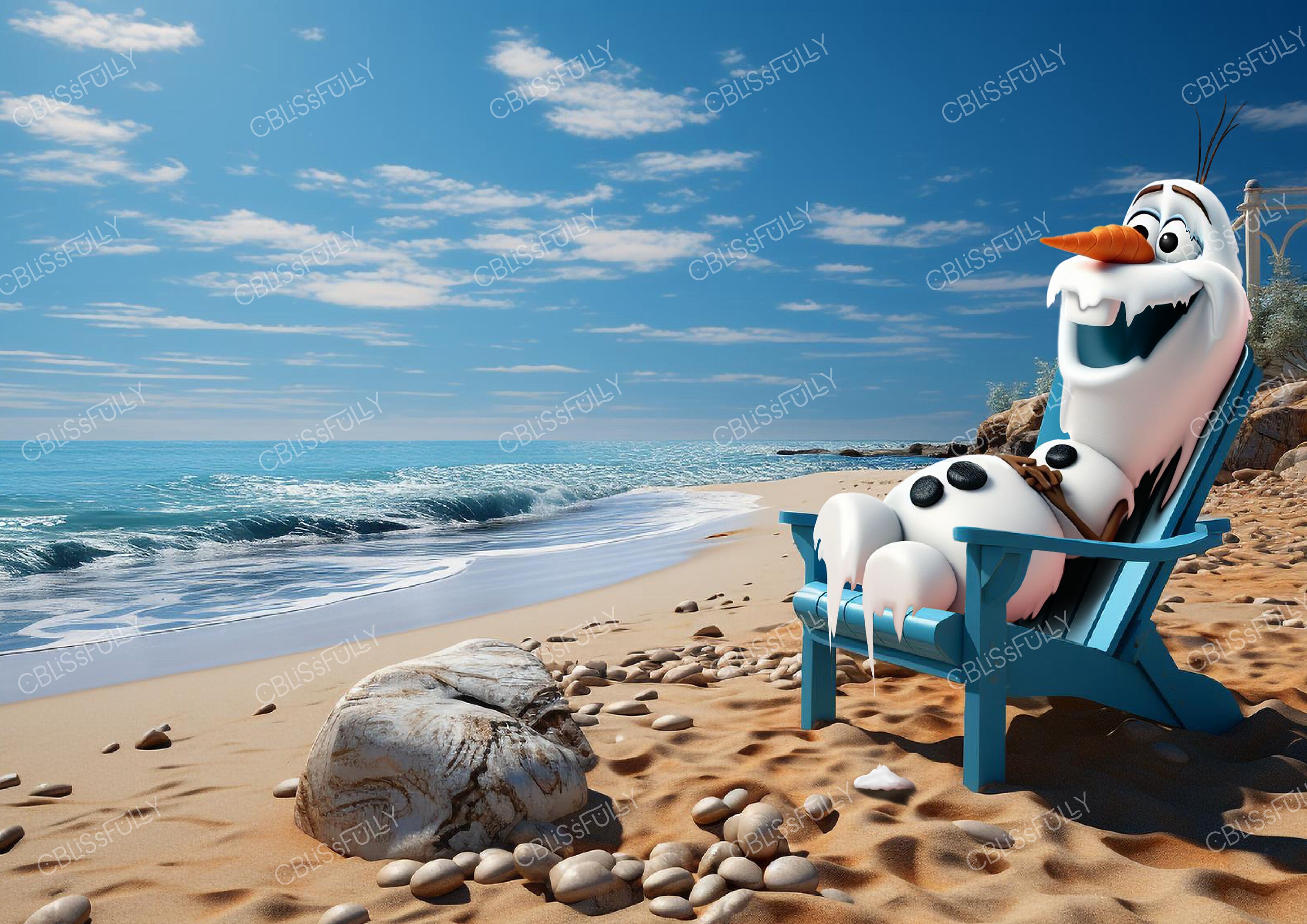 Melting for You Artwork, Olaf Print Animation 3D Poster Perfect Gift ...