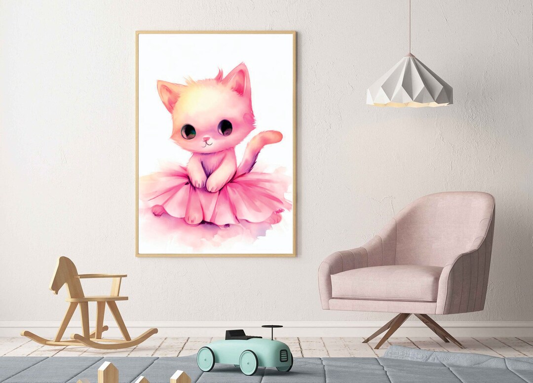 Cute Kitty Printable Nursery Wall Art Cat Nursery Decor Kitty Art Print ...