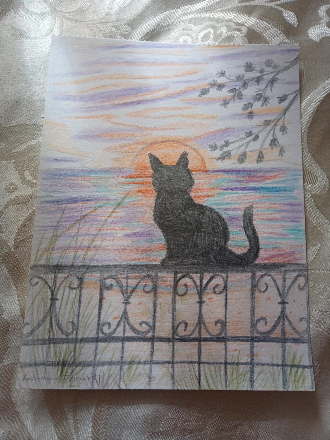 Coastal Cat, A5 Artwork, Pencil Drawing - Etsy