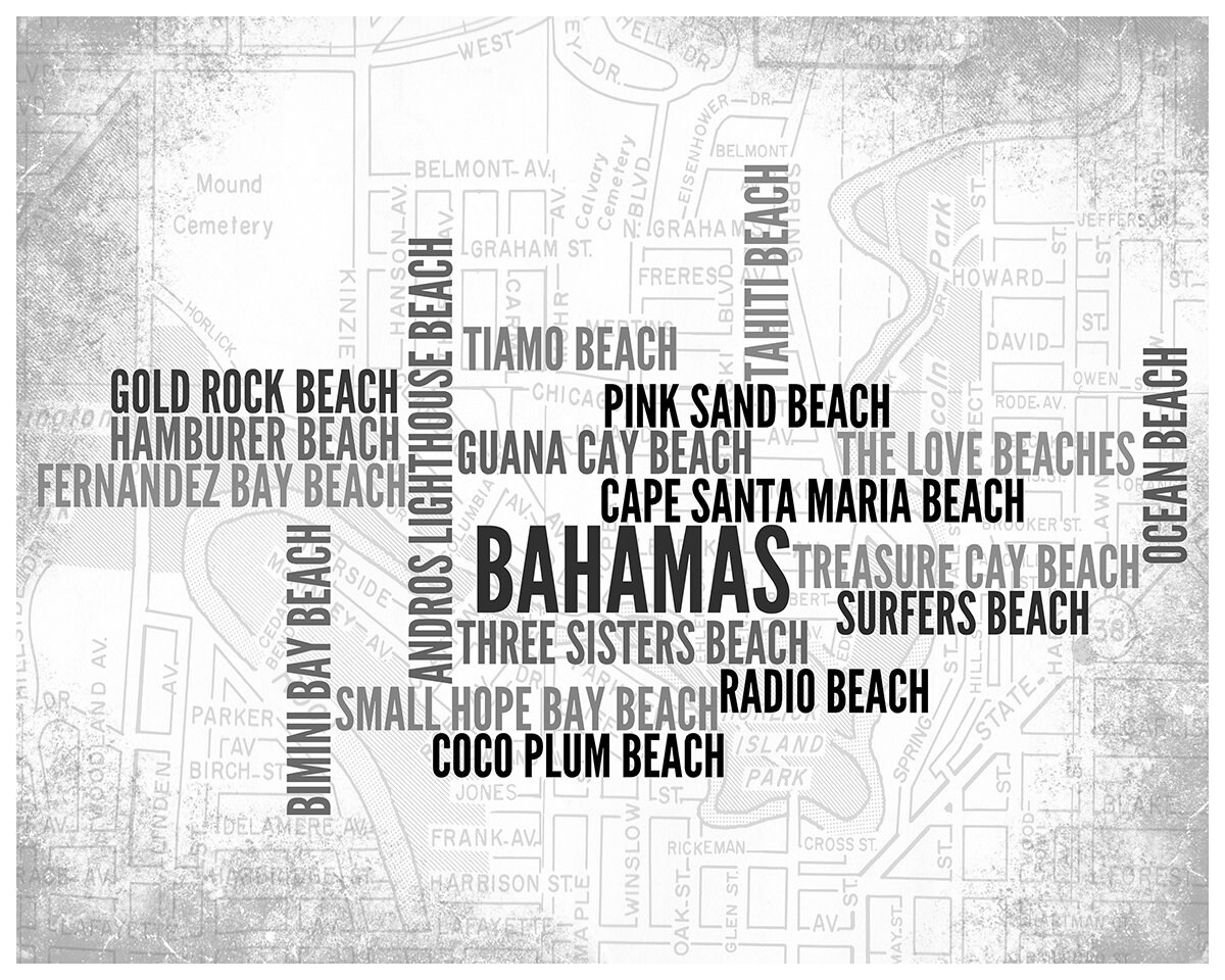 BAHAMAS 1 & 2 Printable Digital Download Typography Word Art - Etsy